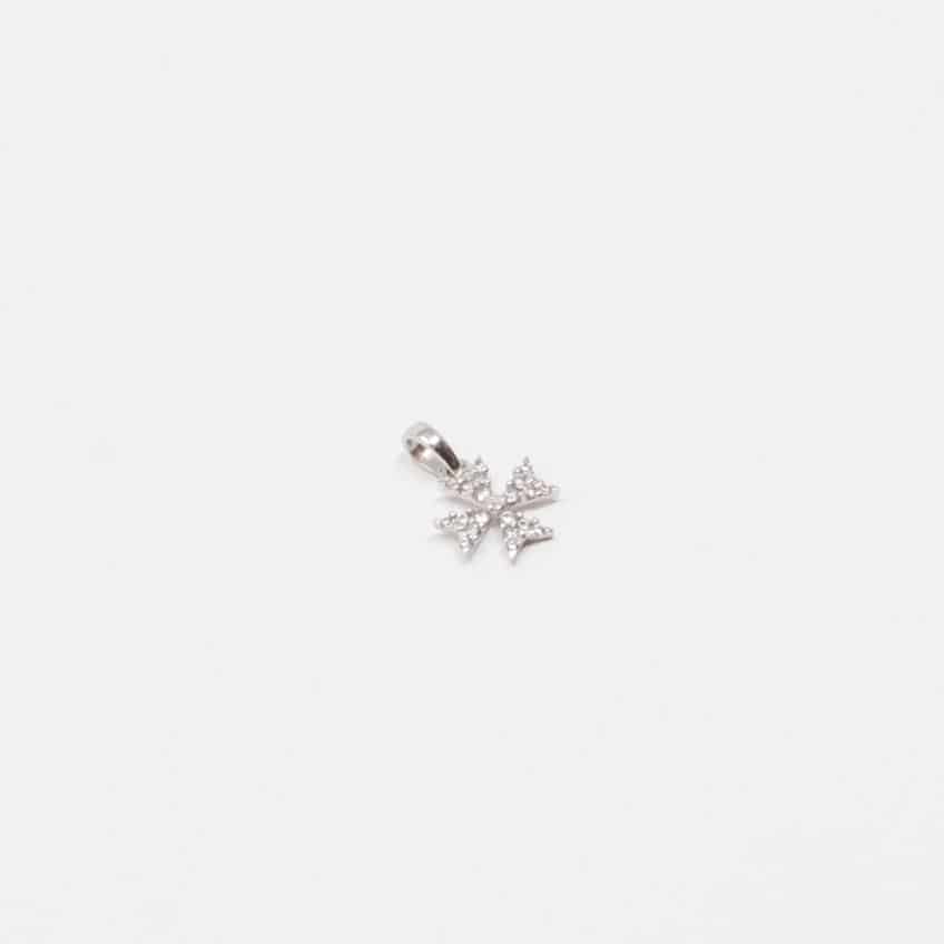 White Gold Maltese Cross Pendant - Ave Maria Jewellery